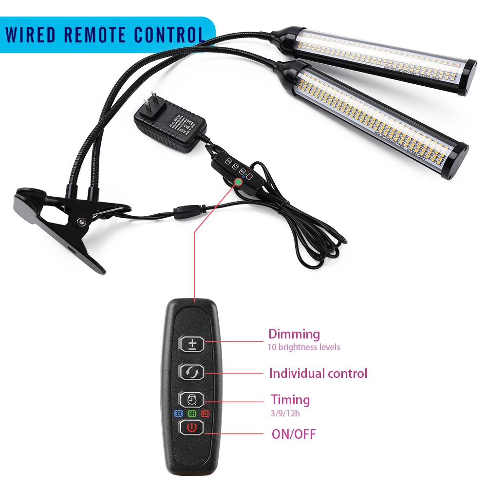 Flexible & Dimmable LED Lamp: 100W Dual Head